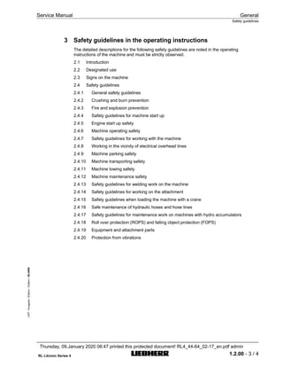 Liebherr rl4 44 litronic series 4 pipe layer service repair manual | PDF