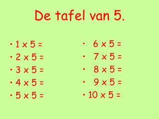 Tafel van 5 | PPT