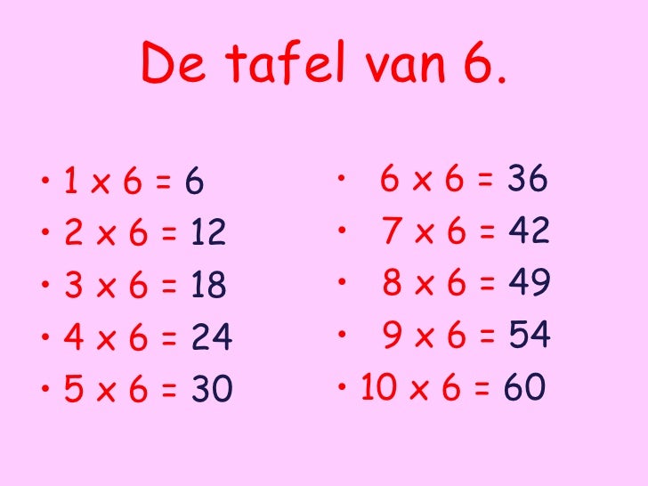 Tafel van 6