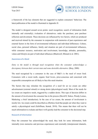 Consumer Behaviour Report - Ben & Jerry's | PDF