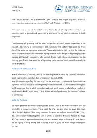 Consumer Behaviour Report - Ben & Jerry's | PDF