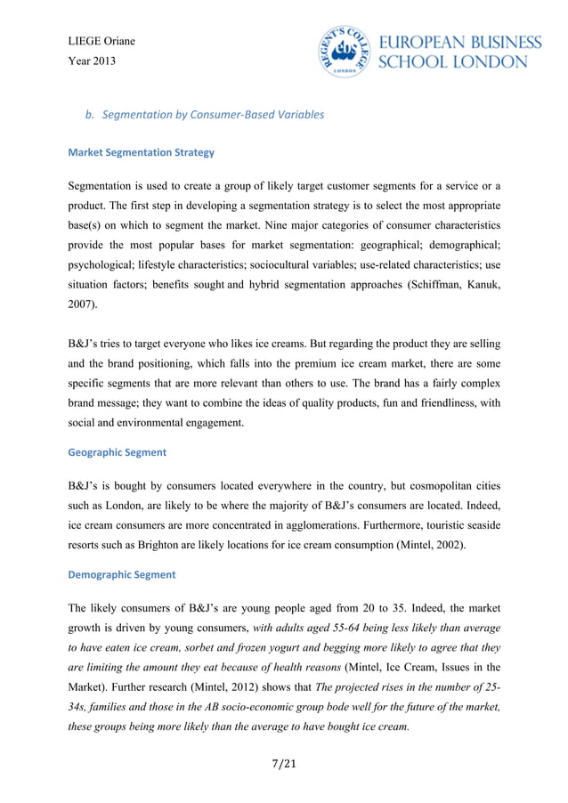 Consumer Behaviour Report - Ben & Jerry's | PDF | Food Industry | Industries