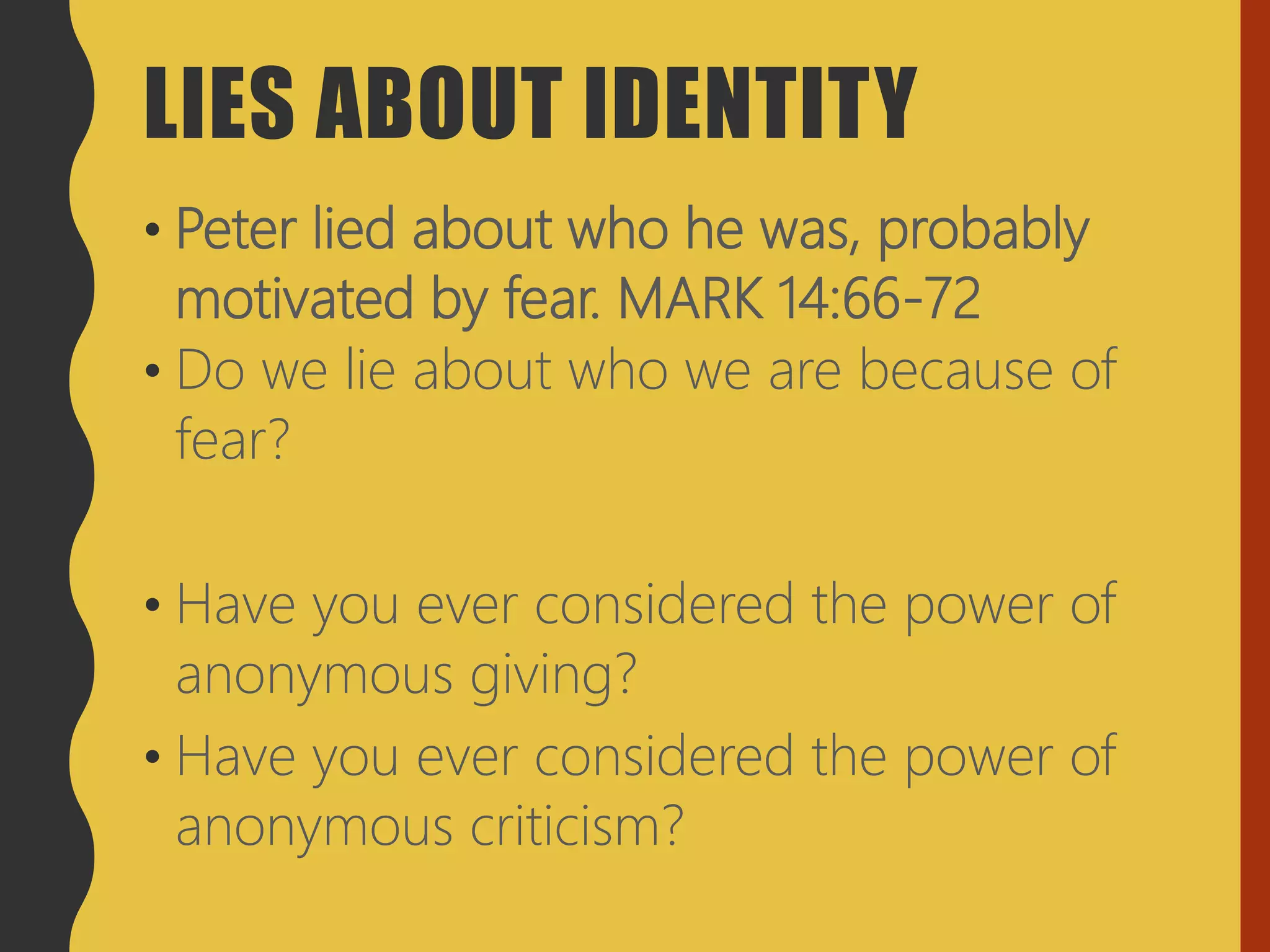 Lies we say to one another | PPTX