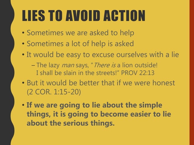 Lies we say to one another | PPTX