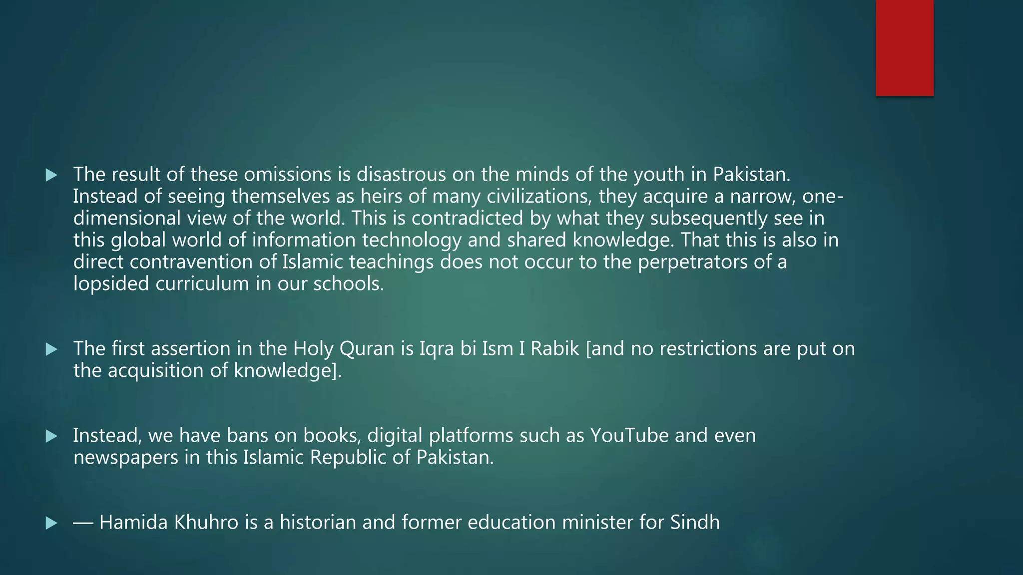Lie taught through pakistan textbooks | PPTX