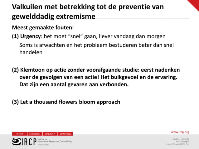 Lieven Pauwels Lezing "De corridor2016" | PPT