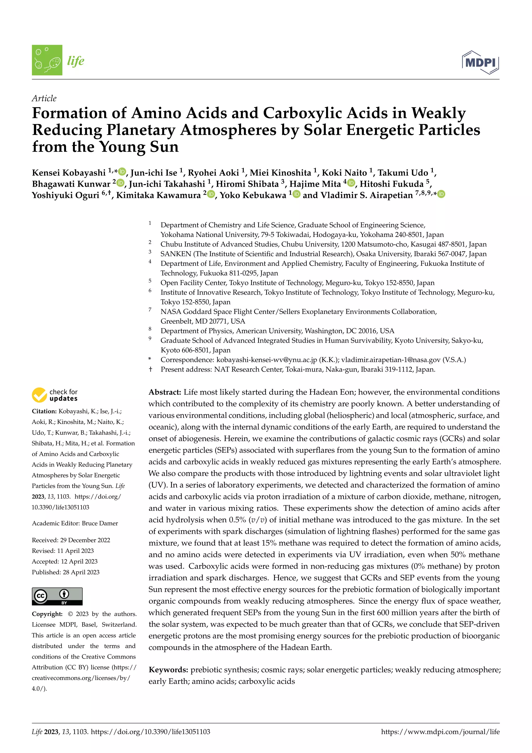 Formation of Amino Acids and Carboxylic Acids in Weakly Reducing ...