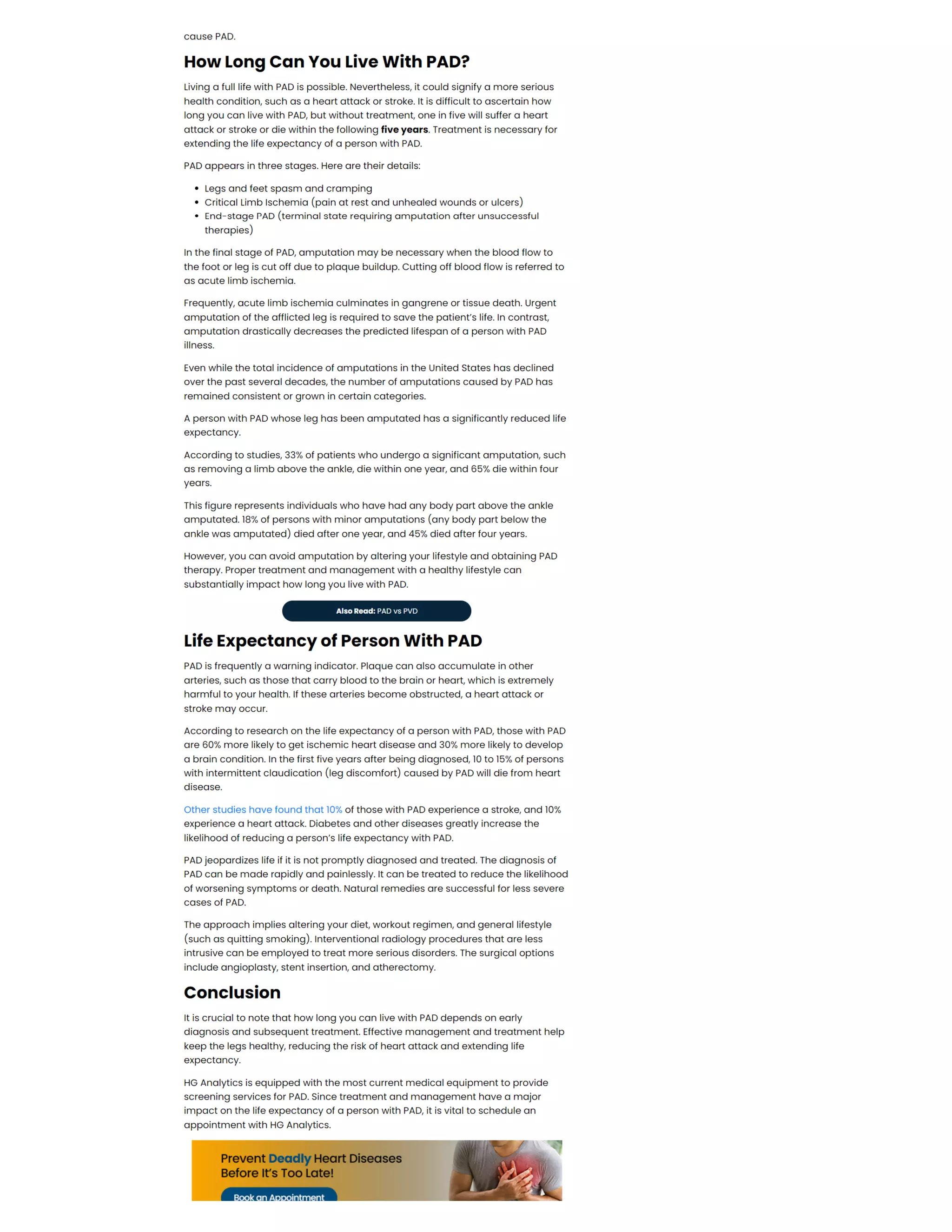 Life Expectancy with PAD: How long can you live? | PDF