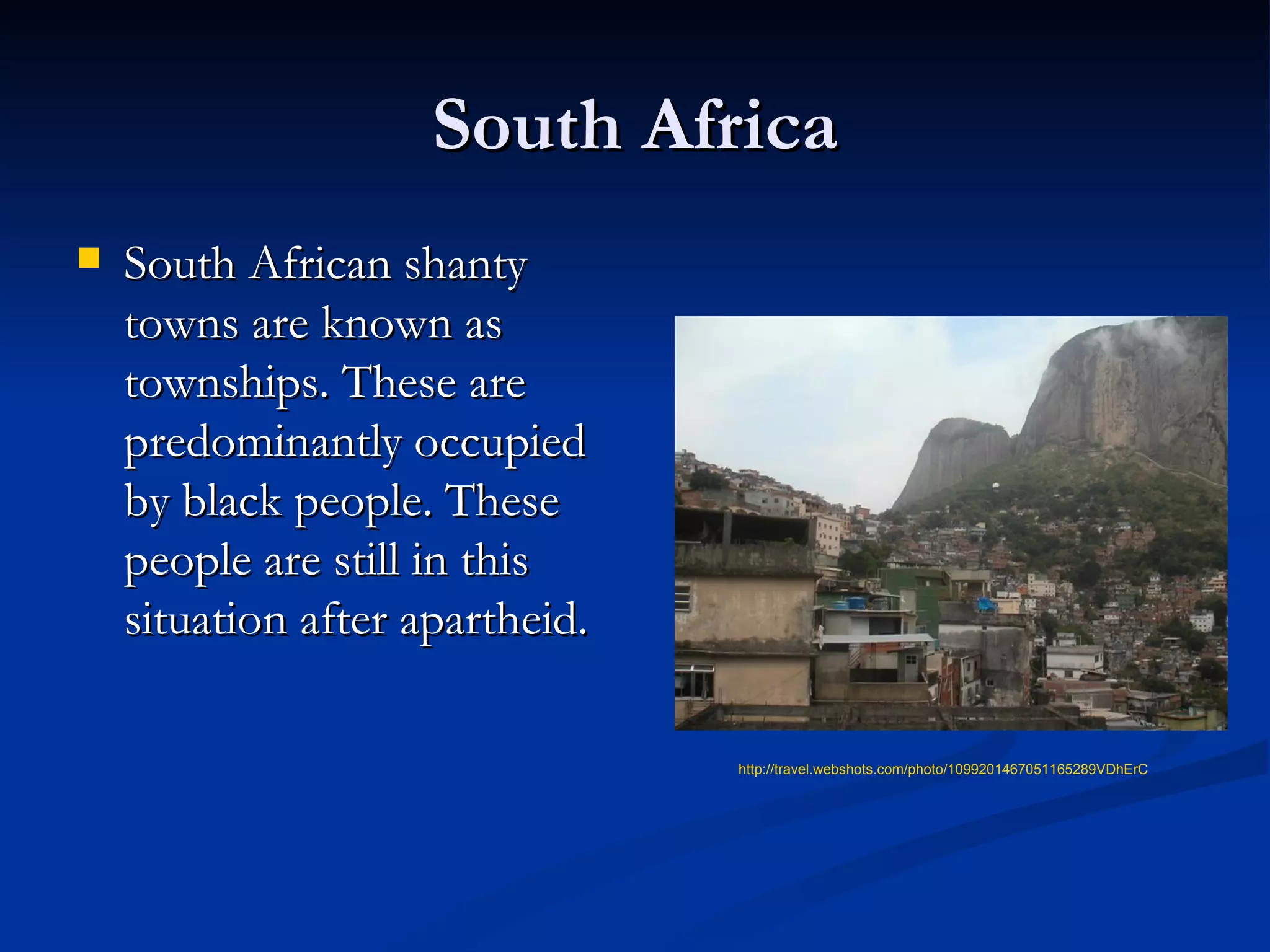 Life in shanty towns | PPT