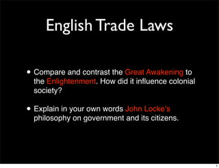 Life In The English Colonies | PDF