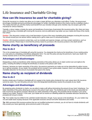 Life insurance & Charitable Giving | PDF | Life Insurance | Insurance