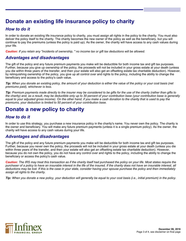 Life insurance & Charitable Giving | PDF