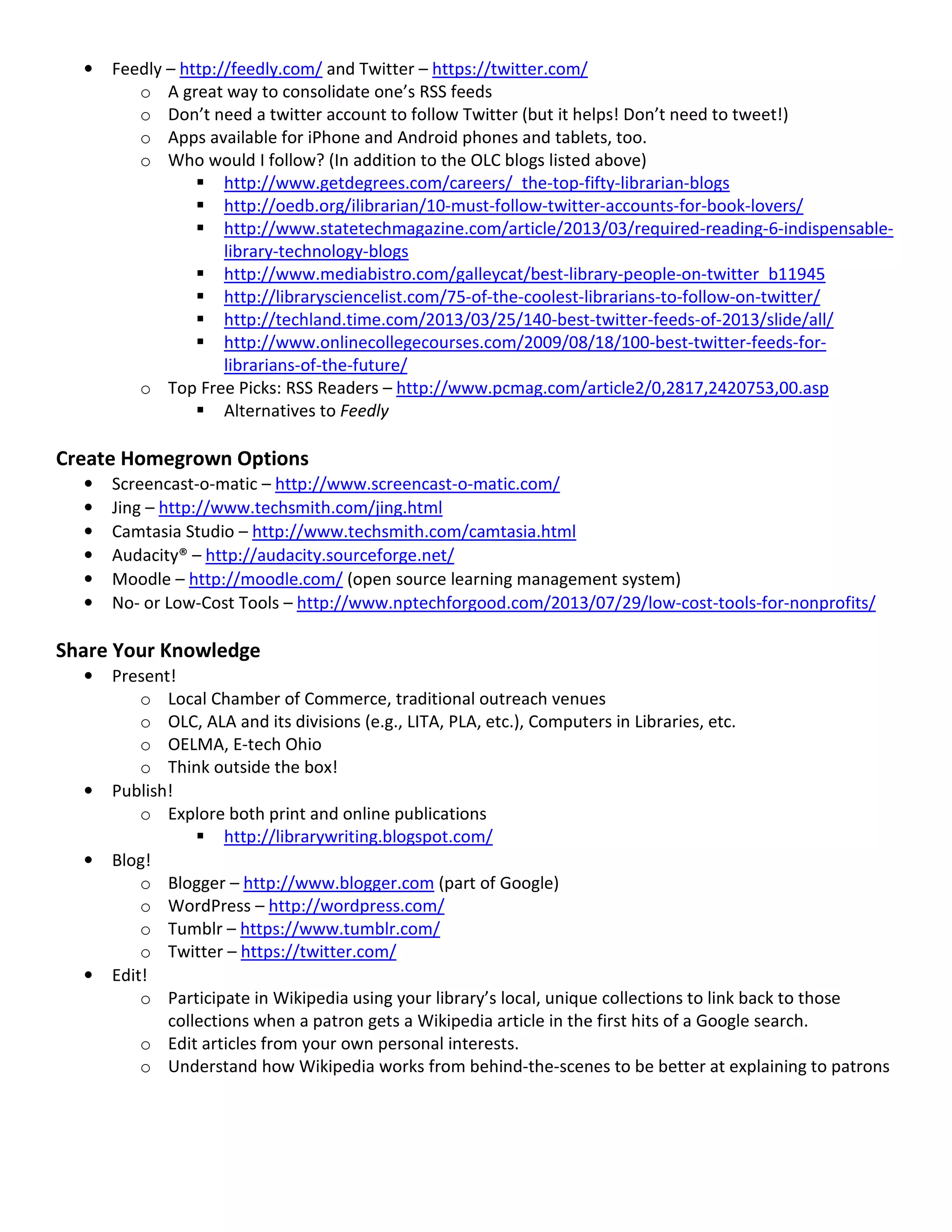 Lifelong Learning for Librarians: Free Professional Development and ...
