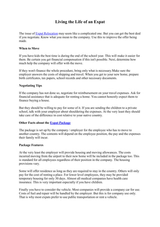 The Life Of An Expat | PDF