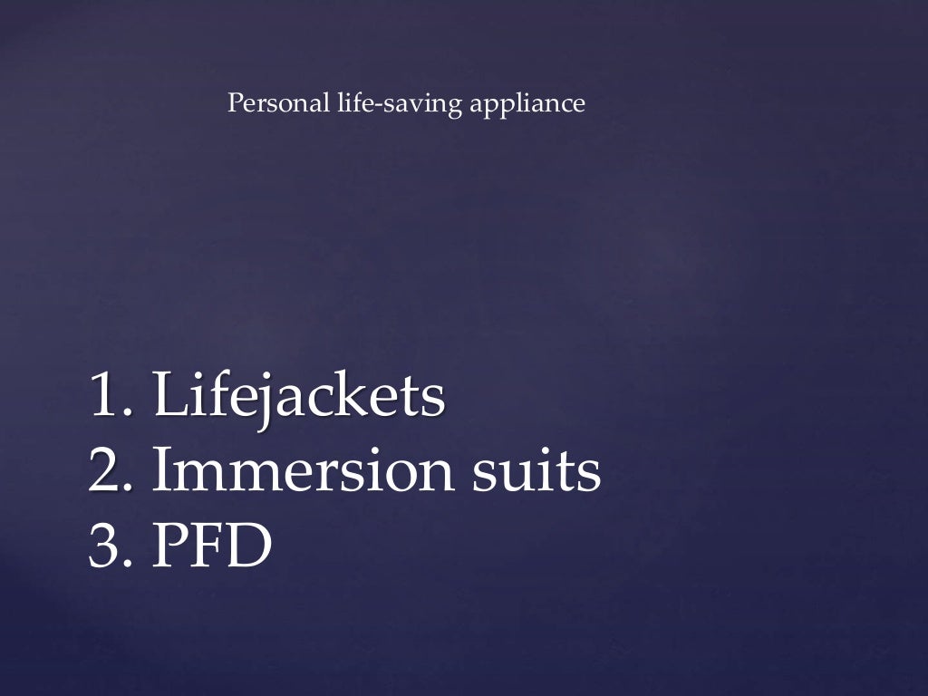 Life Saving Appliances 