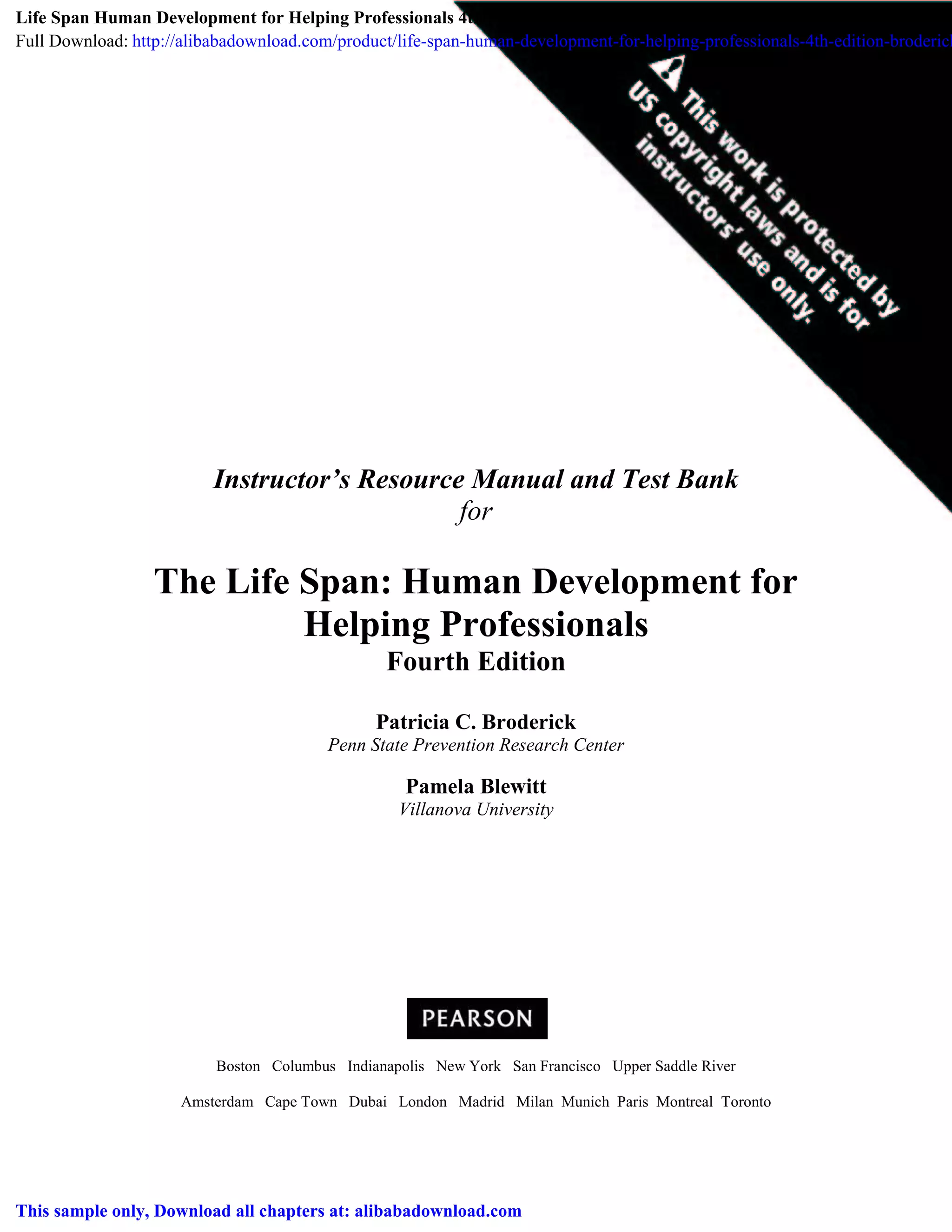 Life Span Human Development for Helping Professionals 4th Edition ...