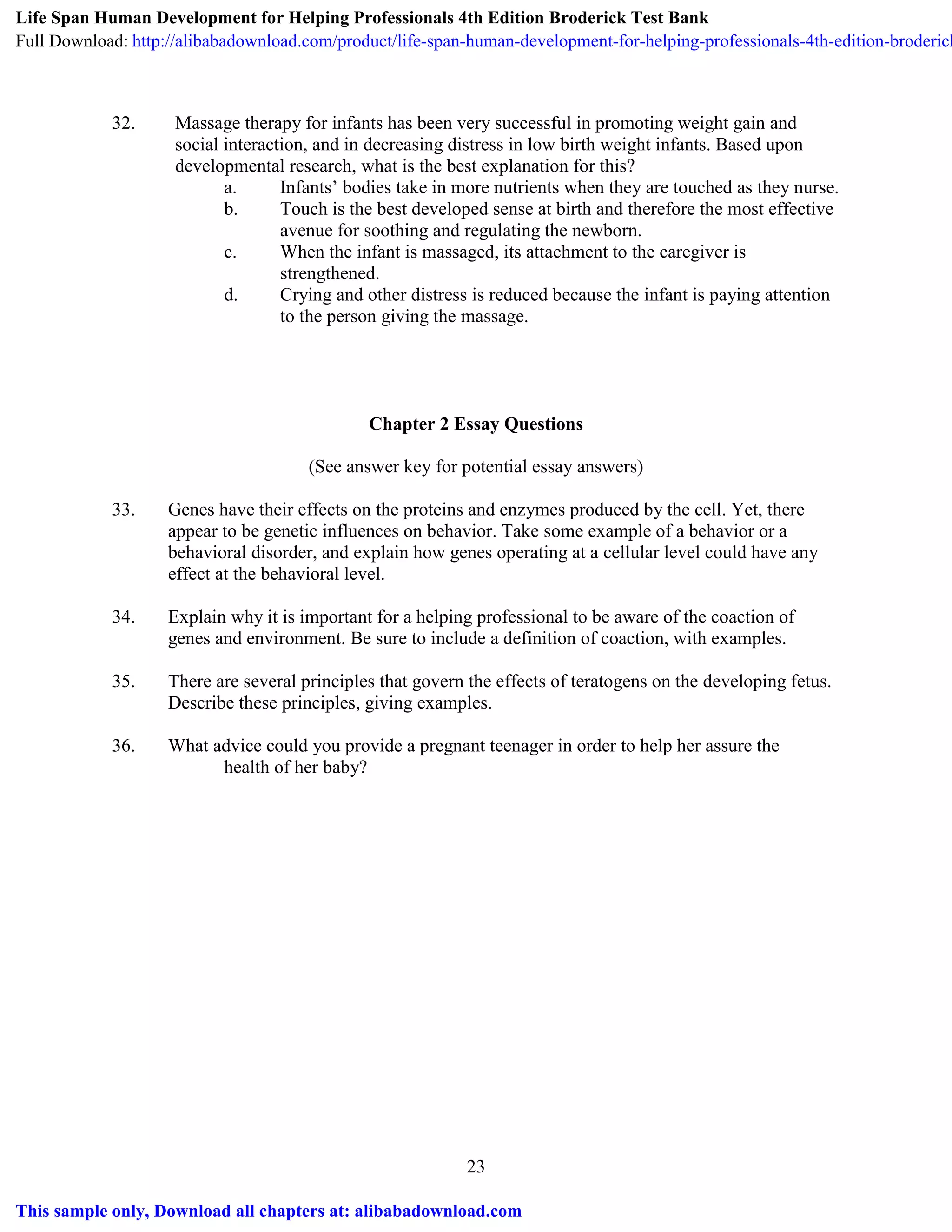 Life Span Human Development for Helping Professionals 4th Edition ...