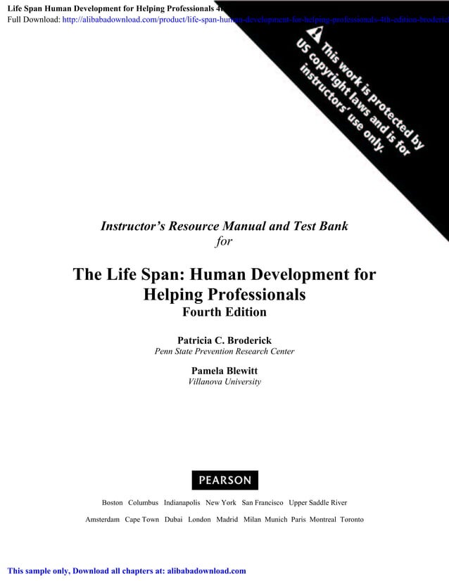 Life Span Human Development for Helping Professionals 4th Edition ...