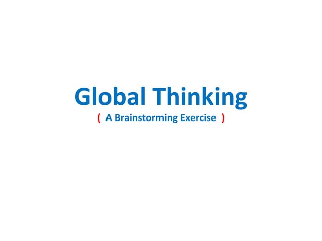 Creative Thinking Exercise | PPT