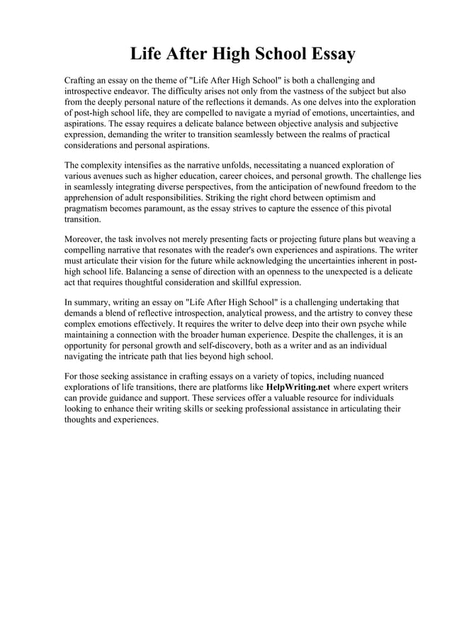 Life After High School Essay.pdf