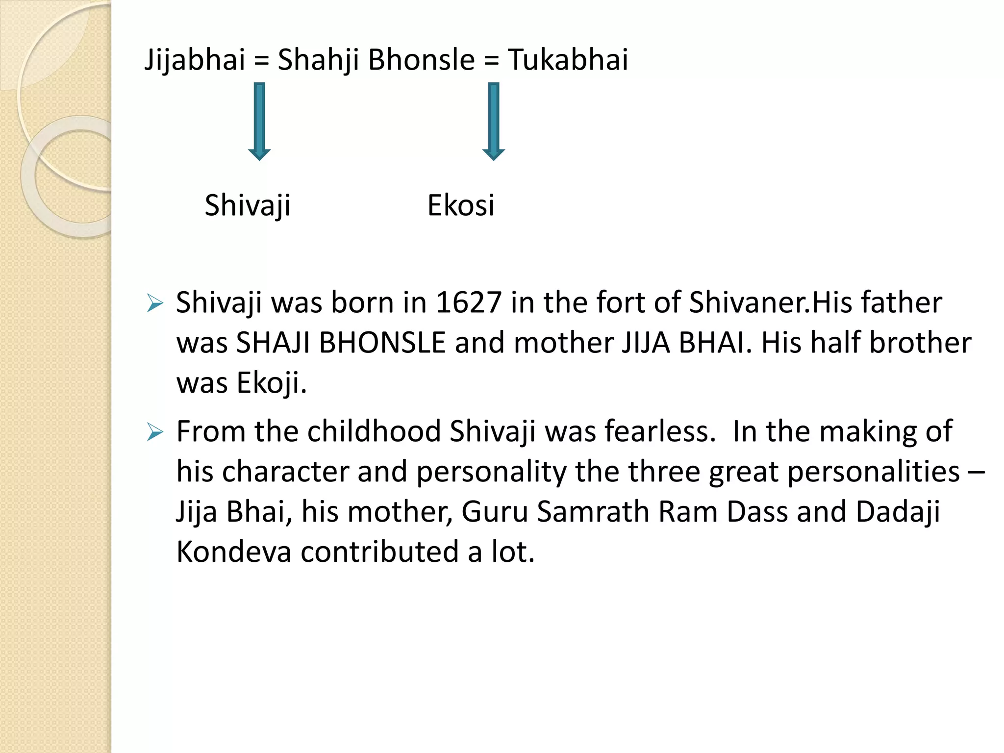 Life and achievements of shivaji | PPTX