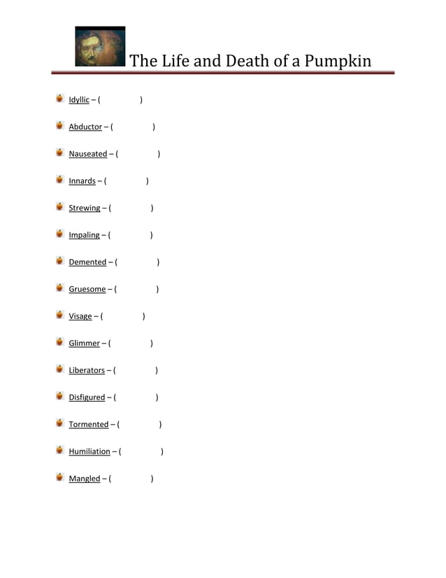 Life and death of a pumpkin | PDF
