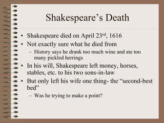 life and times of william Shakespeare.ppt