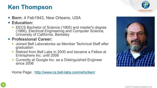 Life and Work of Ken Thompson and Dennis Ritchie | Turing Techtalk | PDF