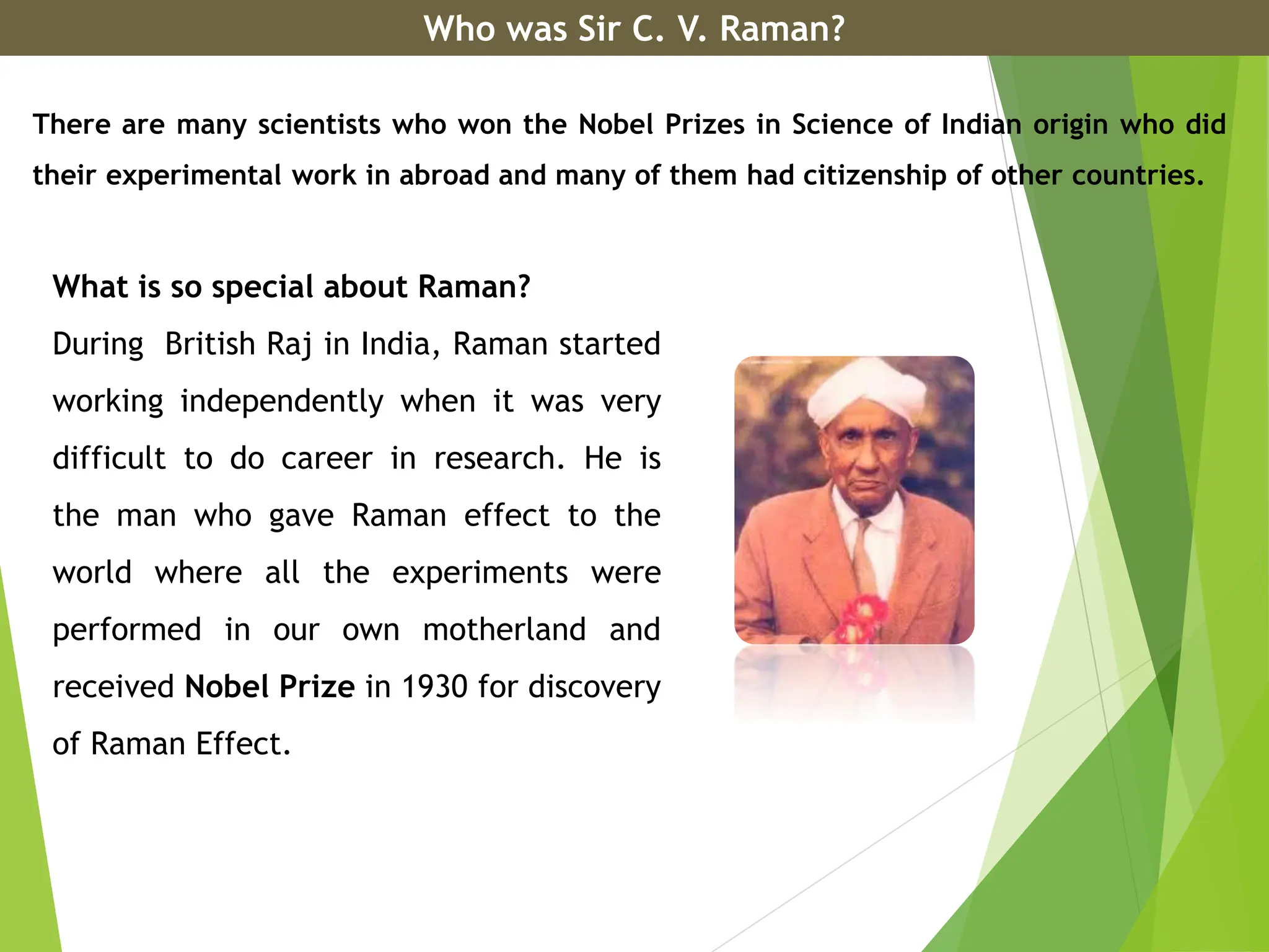 LIFE AND WORK OF SIR C. V. RAMAN - Inspiration | PDF