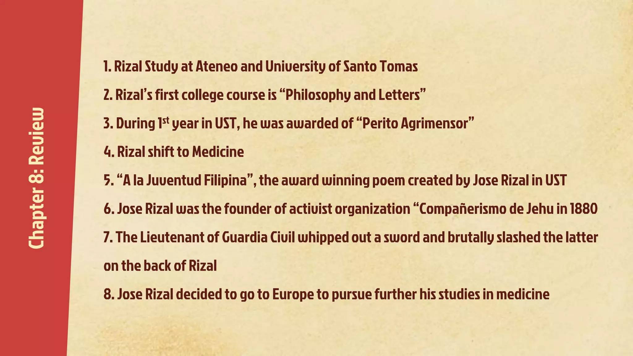 Life and works of rizal chapter 8 and 9 by: dela cruz ken bryan (2021 ...