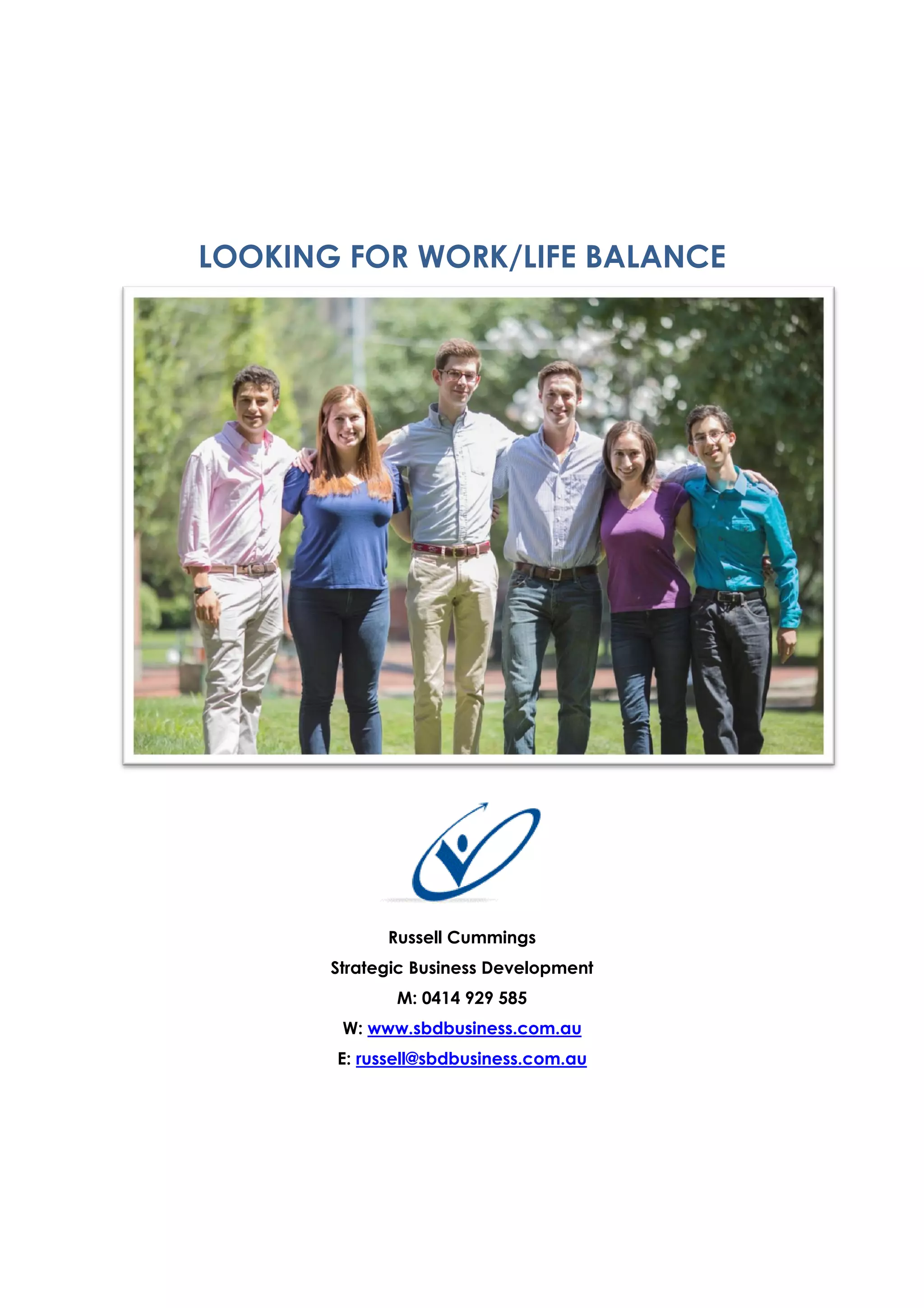 Improving your Work/Life Balance Workbook | PDF