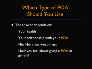 Lifecare planning for poa website | PPT