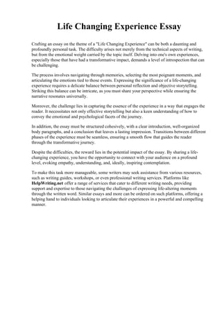 Life Changing Experience Essay.pdf