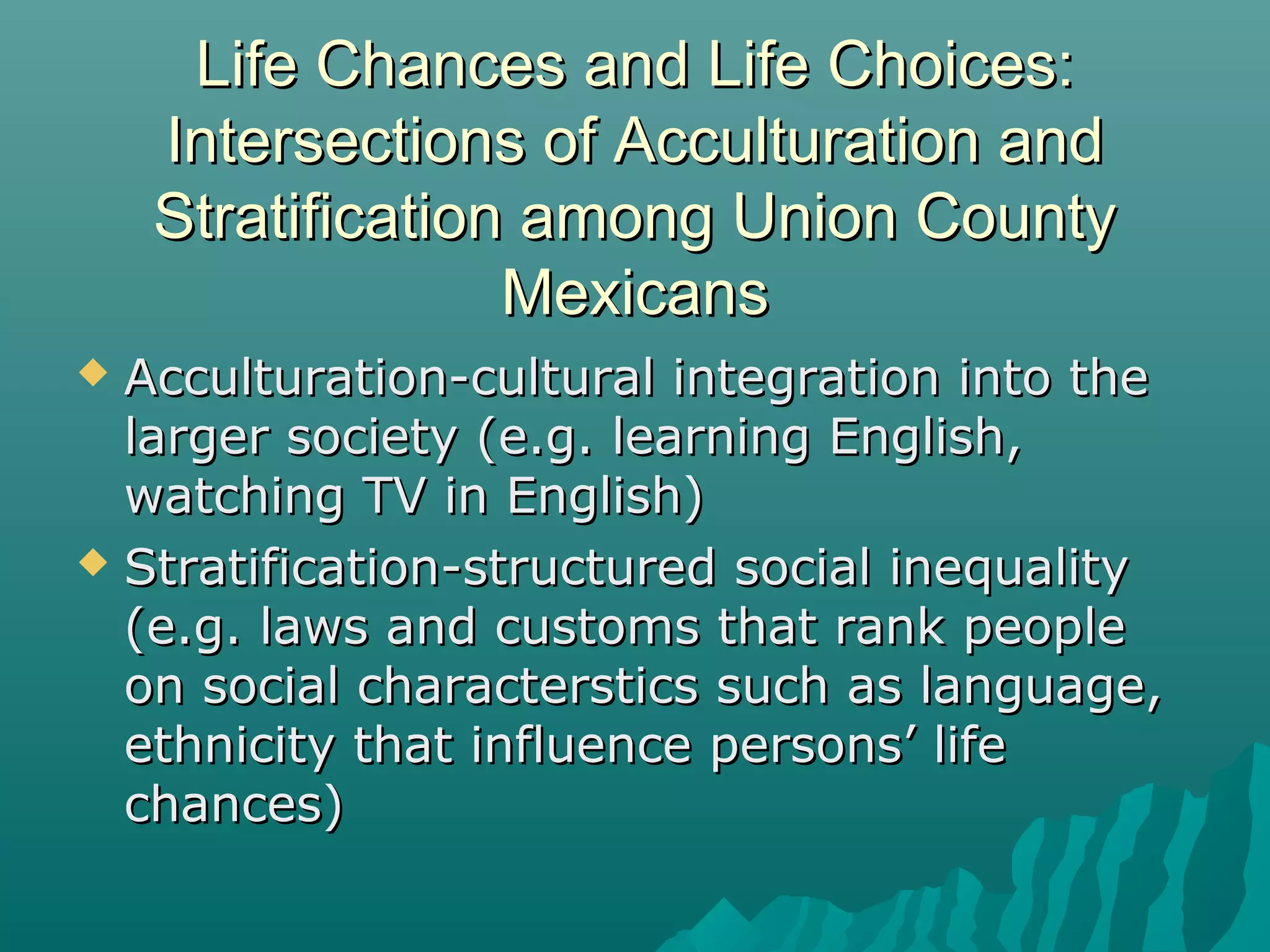 Life choices and Life Chances | PPT