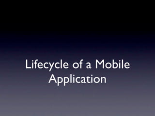 Lifecycle of a Mobile App | PPT