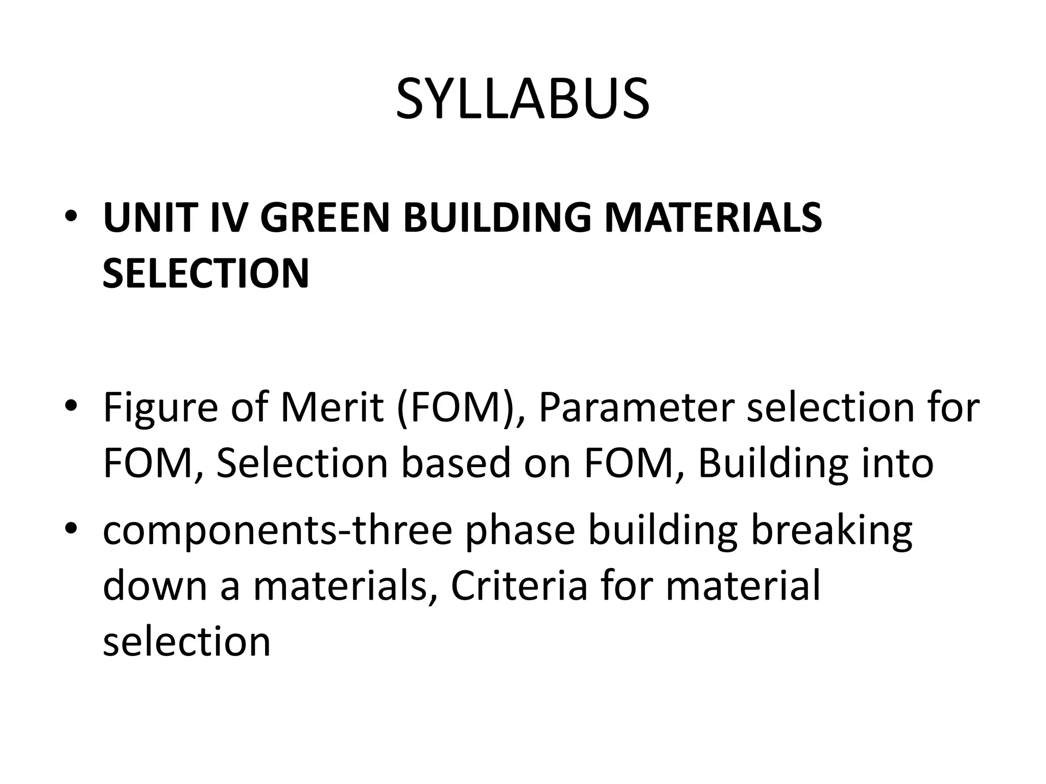 LIFE CYCLE ANALYSIS - BUILDING MATERIALS | PPTX