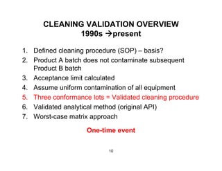 Lifecycle Approach to Cleaning Validation | PDF