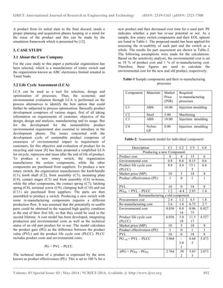 Life cycle assessment and simulation enablers of sustainable product design | PDF