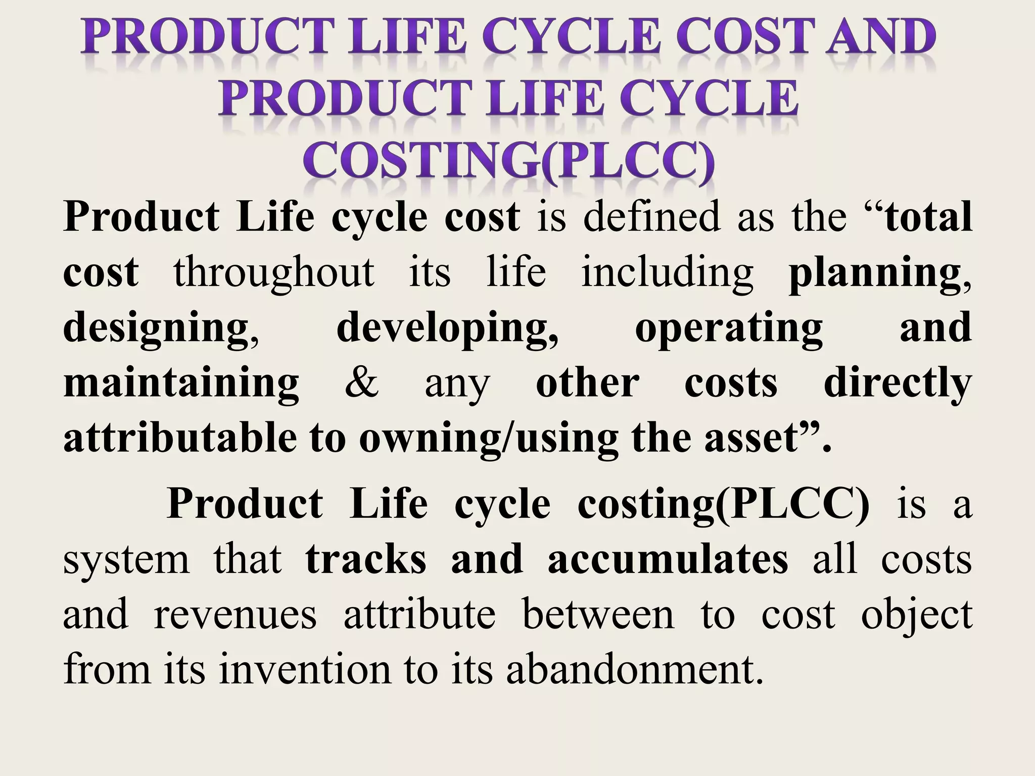 Life cycle costing | PPTX