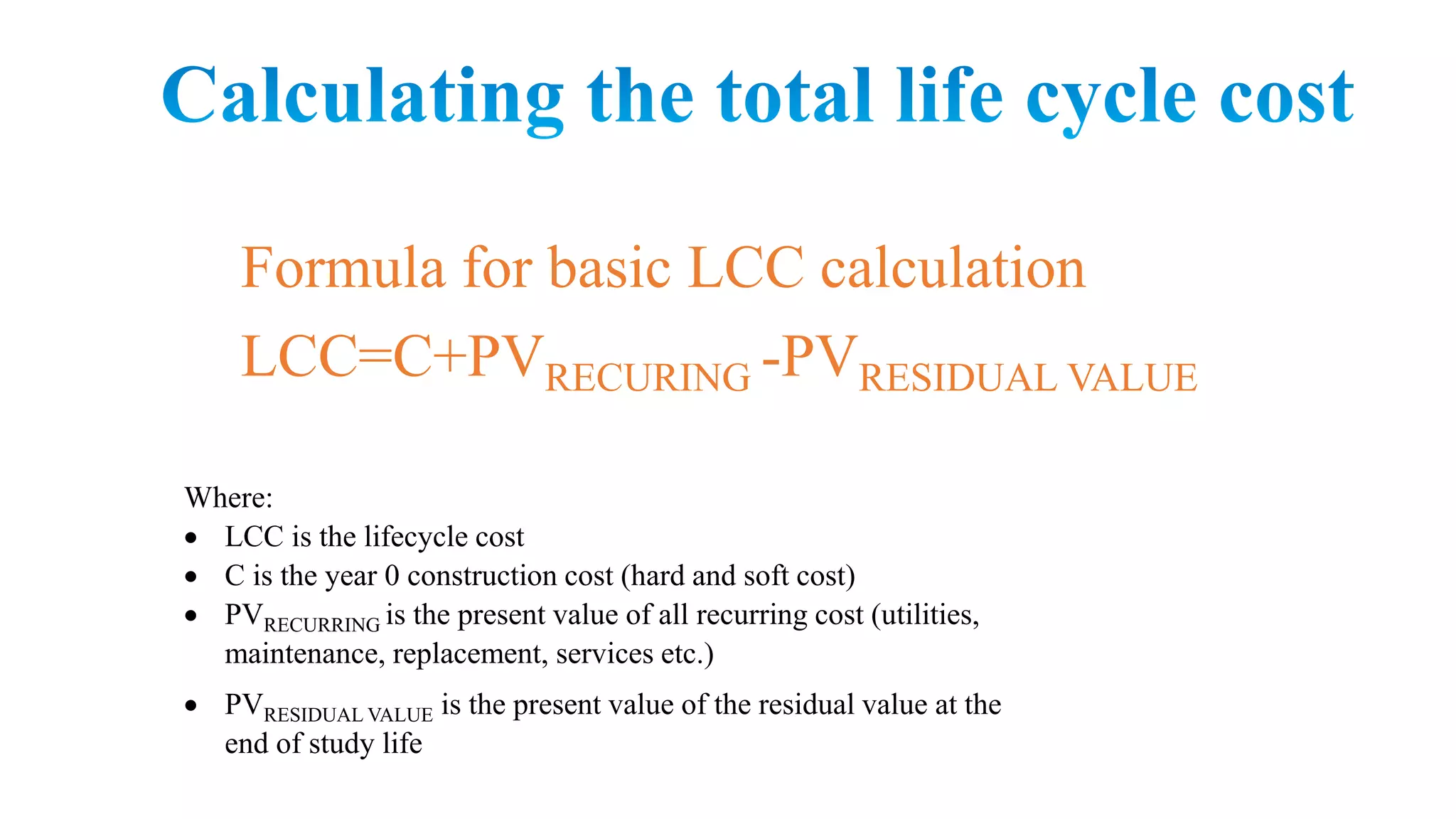 Life cycle costing | PPTX