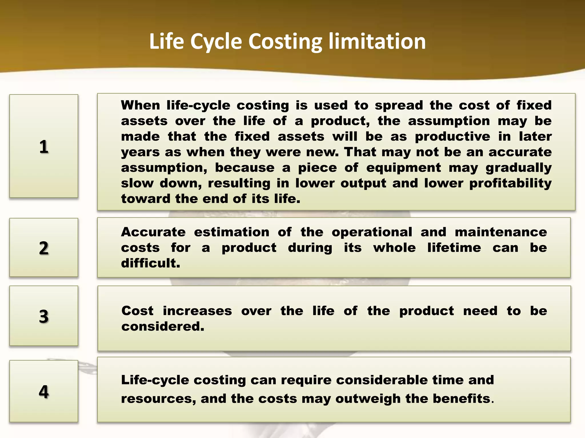 Life cycle costing and customer life cycle costing (cost accounting) | PPTX