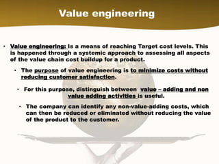 Life cycle costing and customer life cycle costing (cost accounting) | PPT