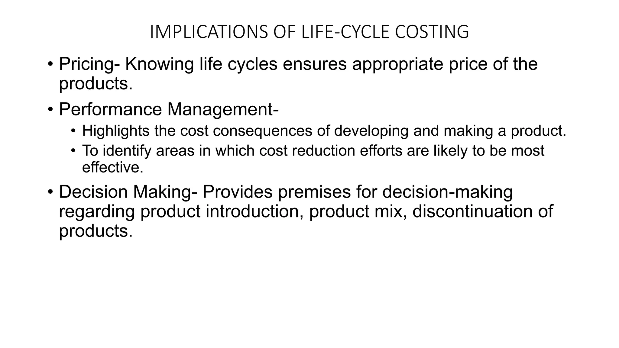 Life cycle costing and modeling | PPTX