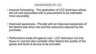Life cycle costing and modeling | PPTX