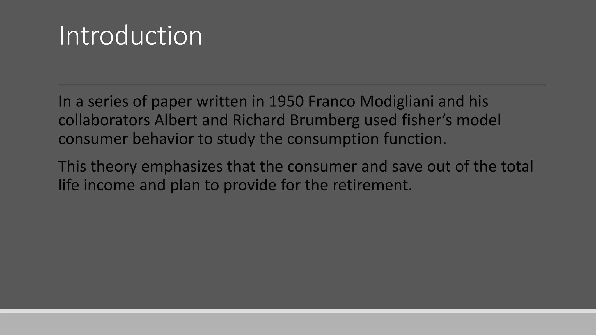 Life cycle income hypothesis | PPTX