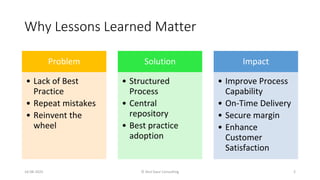 Life Cycle Management of Lessons Learned | PDF