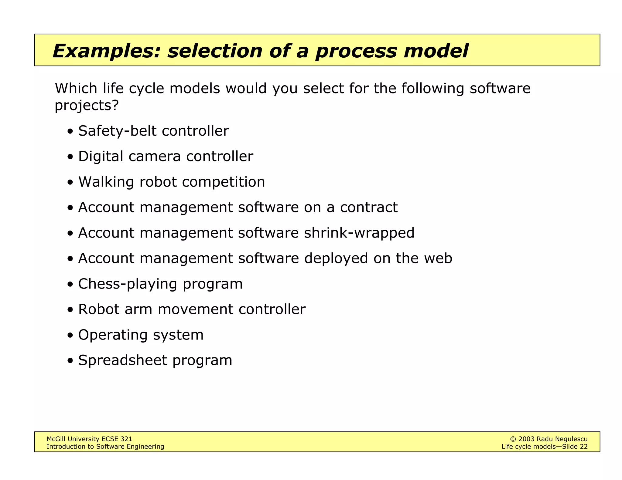 Intro to Software Engineering - Life Cycle Models | PDF