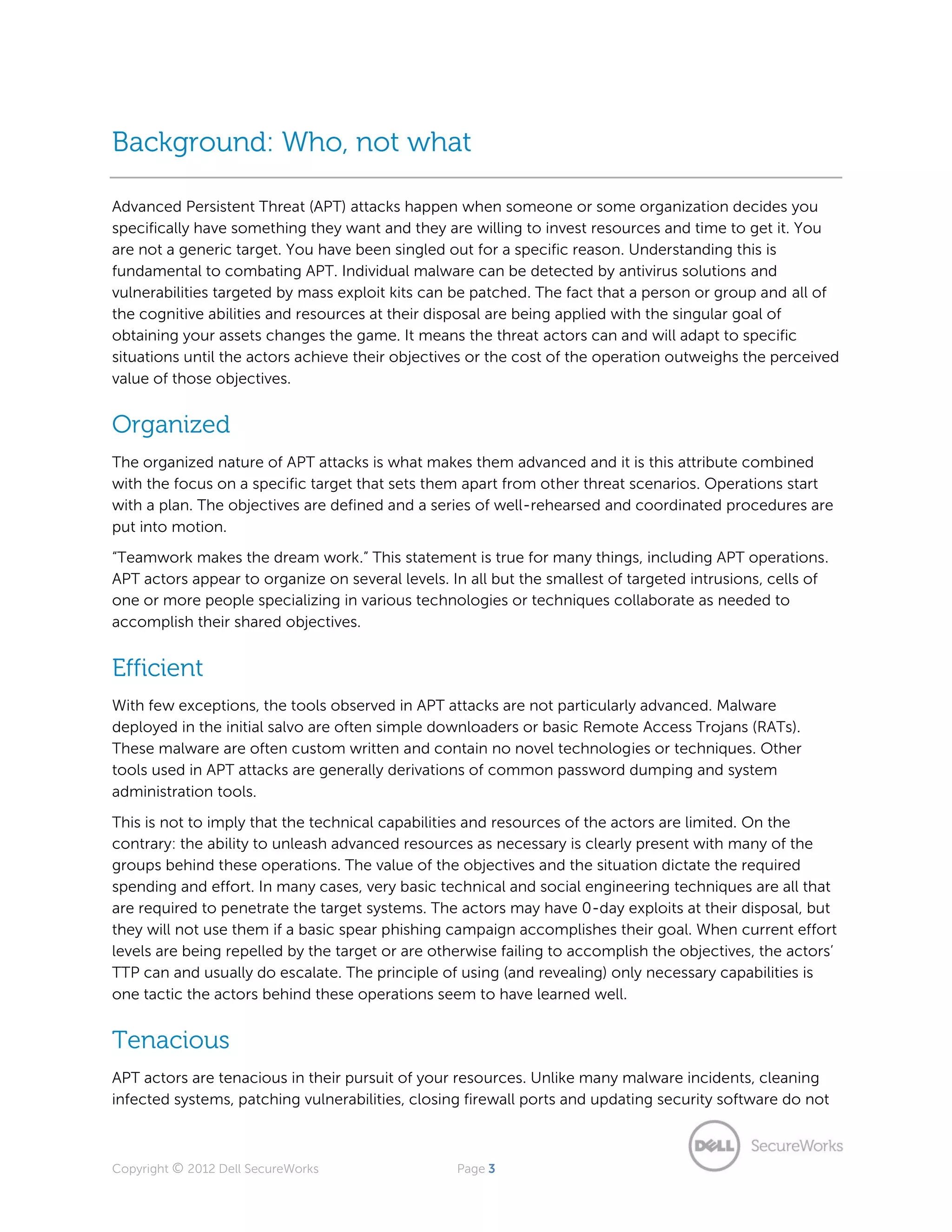 Lifecycle of an advanced persistent threat | PDF