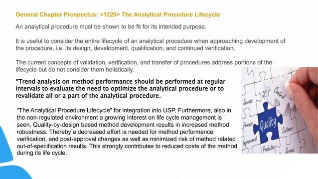 Life cycle of analytical method | PPTX | Chemistry | Science