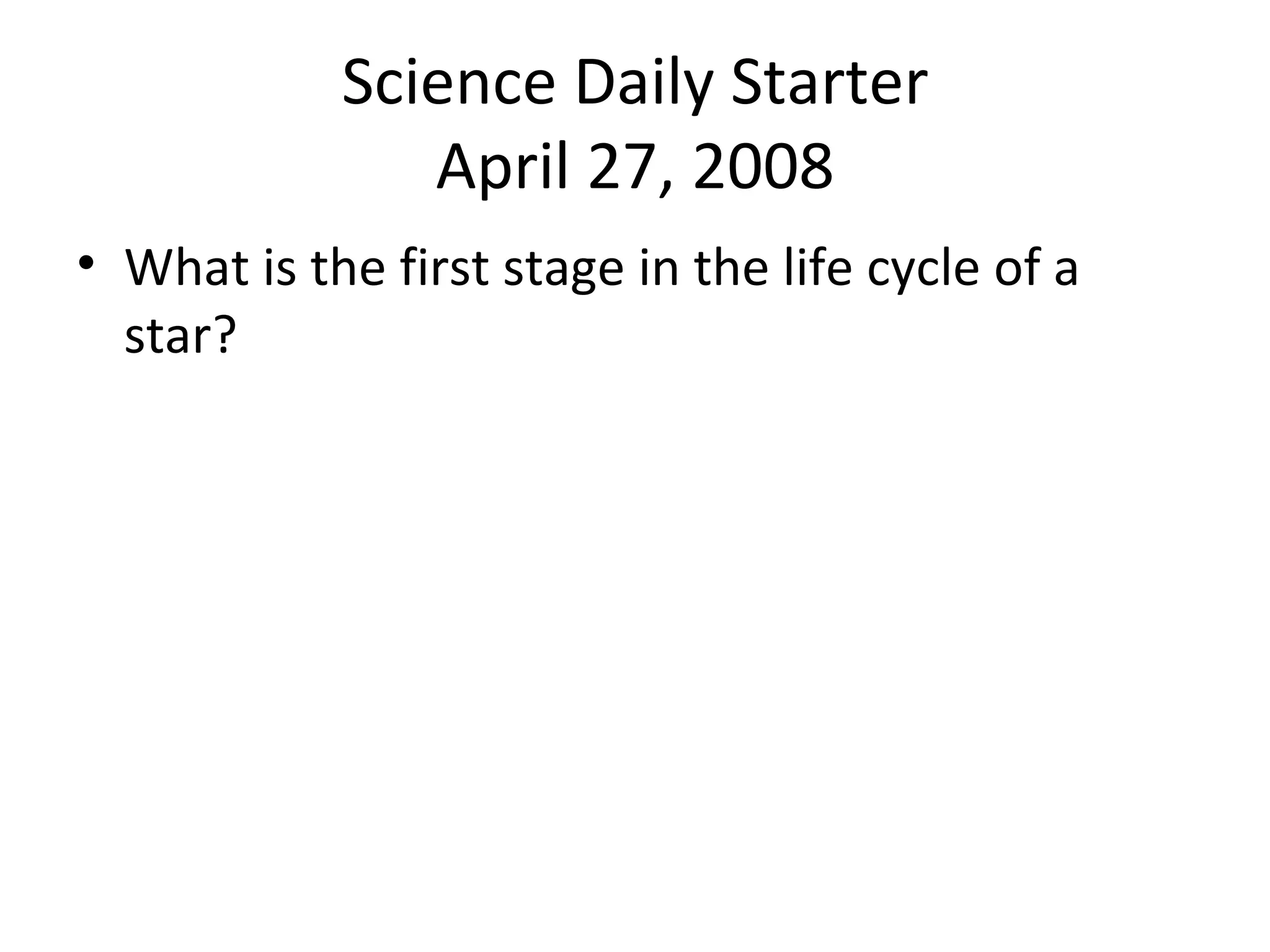 Life Cycle Of A Star | PPT